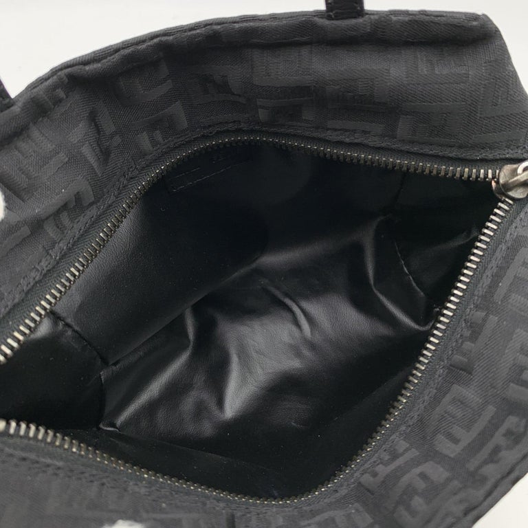 Fendi Black Monogram Canvas Small Duffle Bag Handbag For Sale at 1stDibs