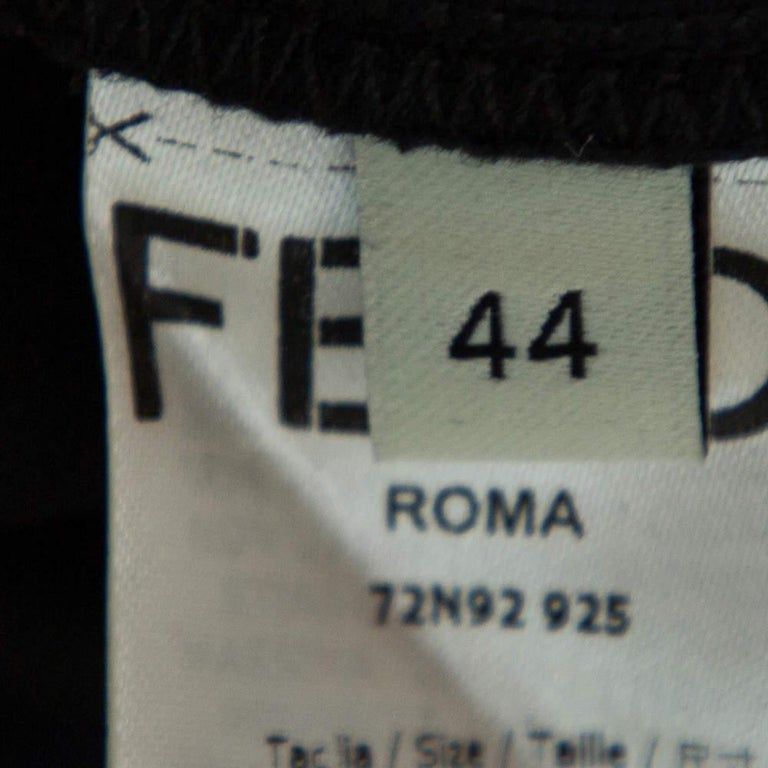 Fendi Black Neoprene Logo Print Track Pants M For Sale at 1stDibs