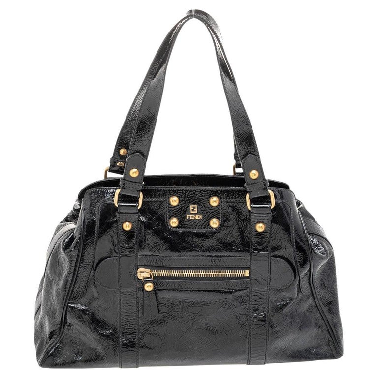Fendi Black Patent Leather De Jour Tote at 1stDibs