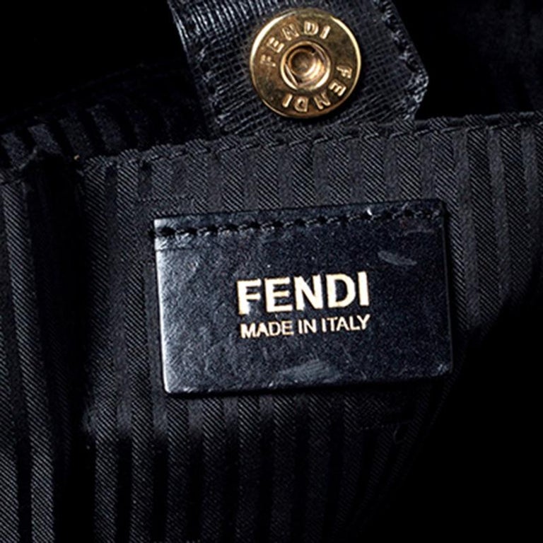 Fendi Black Saffiano Leather Large Petite 2Jours Tote at 1stDibs ...