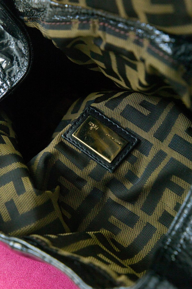 FENDI Black Shiny Leather Bag For Sale at 1stDibs