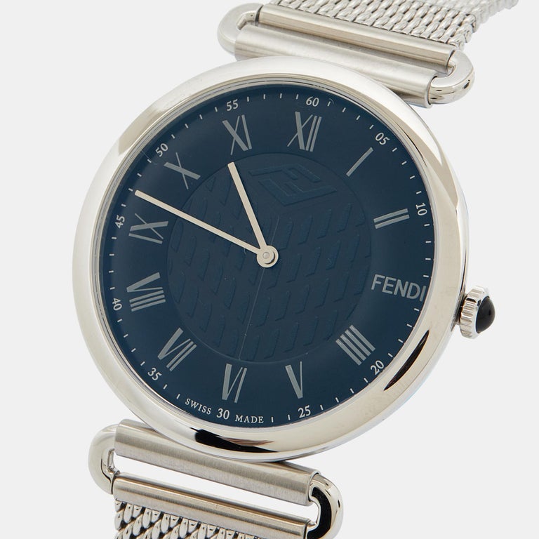Fendi Black Stainless Steel Palazzo FOW909 Men's Wristwatch 41 mm For ...