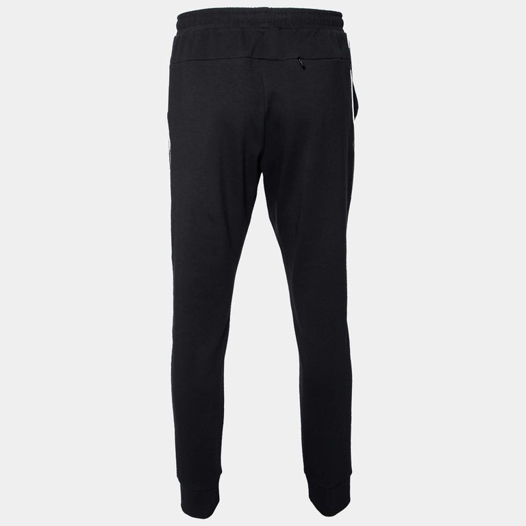 Fendi Black Stretch Knit Logo Tape Detailed Trackpants L For Sale at ...