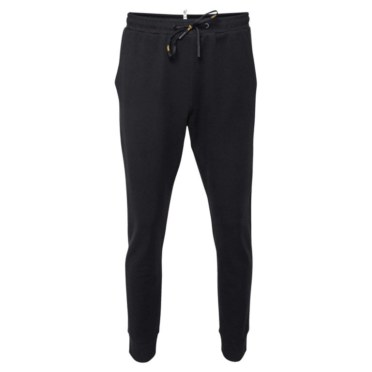 Fendi Black Stretch Knit Logo Tape Detailed Trackpants L For Sale at ...