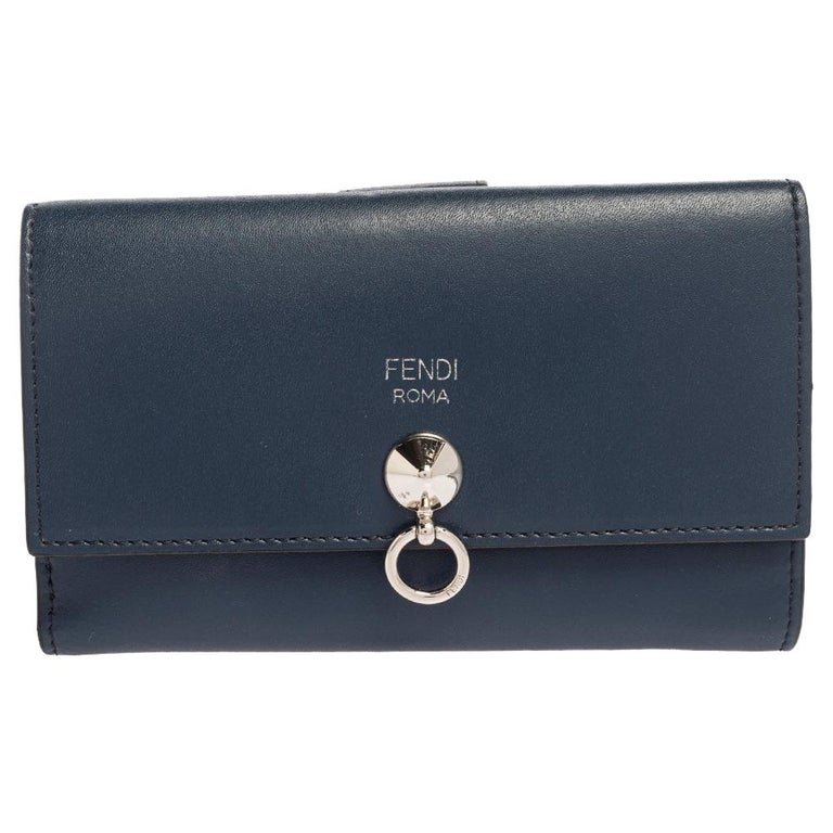 Fendi Blue Leather By The Way Compact Wallet at 1stDibs