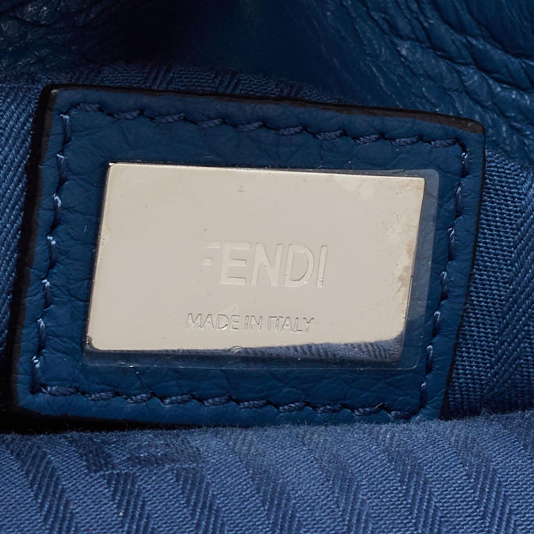 Fendi Blue Leather Mini 2jours Tote For Sale at 1stDibs