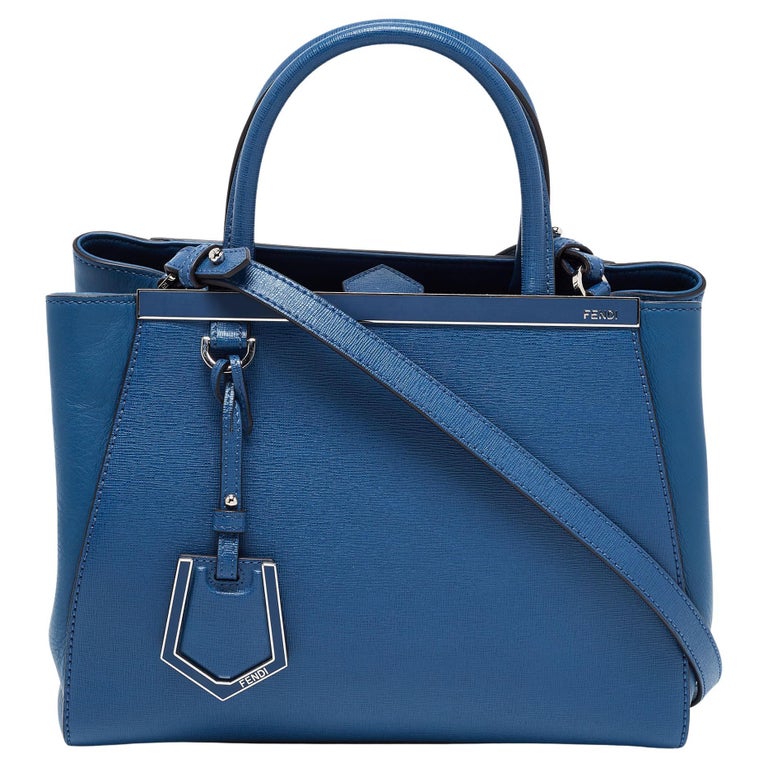 Fendi Blue Leather Mini 2jours Tote For Sale at 1stDibs