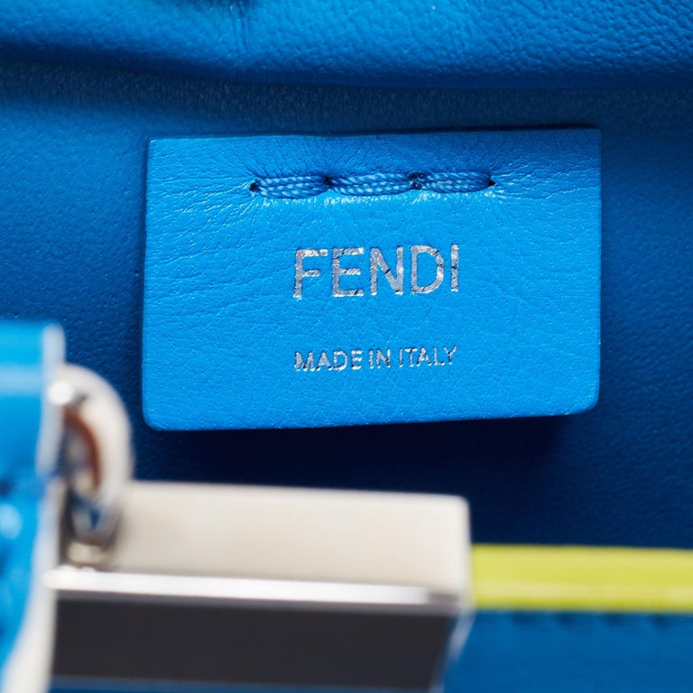 Fendi Blue Leather Mini 3Jours Tote For Sale at 1stDibs