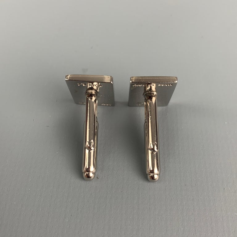 FENDI Blue Orange Metal Cuff Links For Sale at 1stDibs