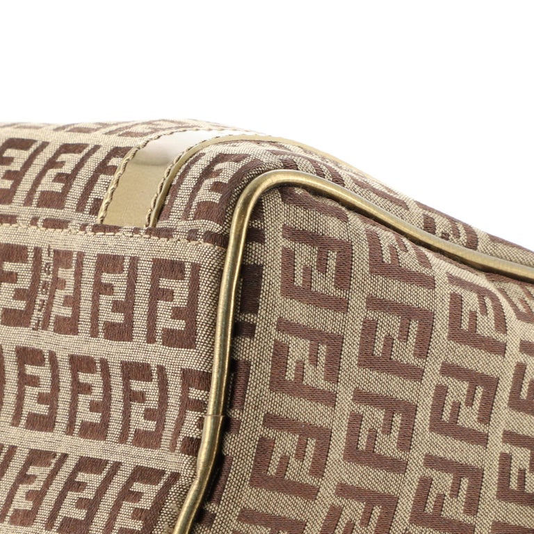 Fendi Boston Bag Zucchino Canvas Small For Sale at 1stDibs