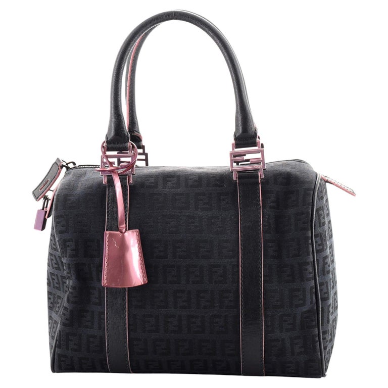 Fendi Boston Bag Zucchino Canvas Small at 1stDibs