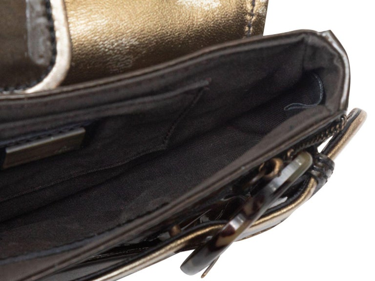 Fendi Bronze Patent Leather Mini Bis B Bag For Sale at 1stDibs