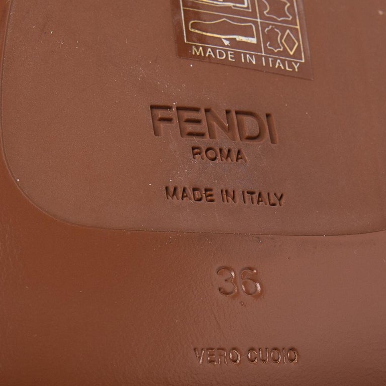 Fendi Brown/Black Leather Wedge Loafer Pumps Size 36 For Sale at 1stDibs