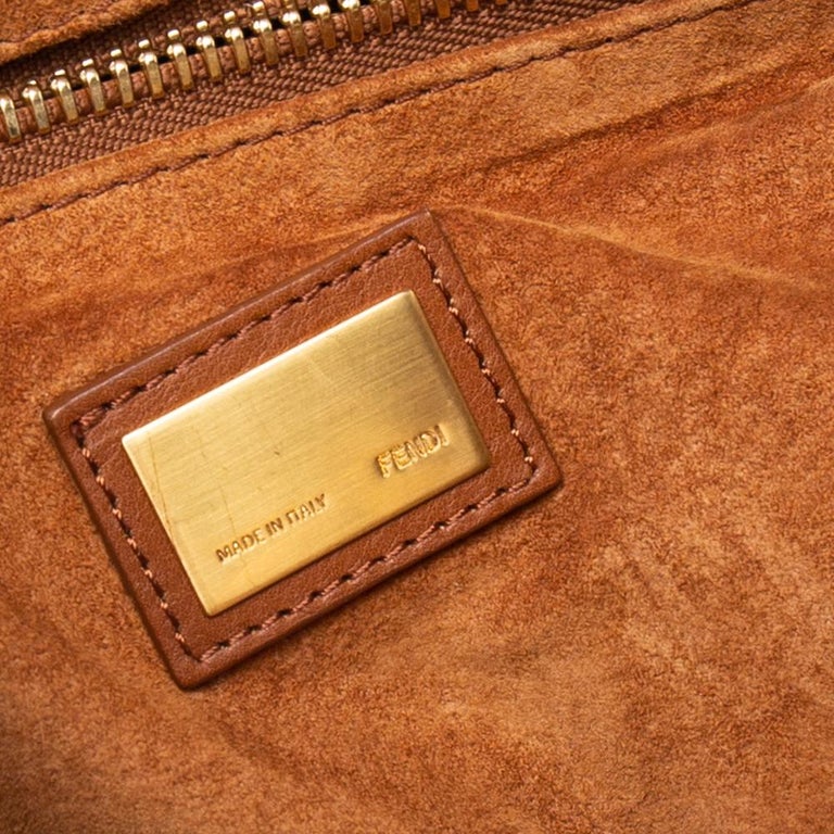 Fendi Brown Leather Large Peekaboo Top Handle Bag For Sale At 1stdibs