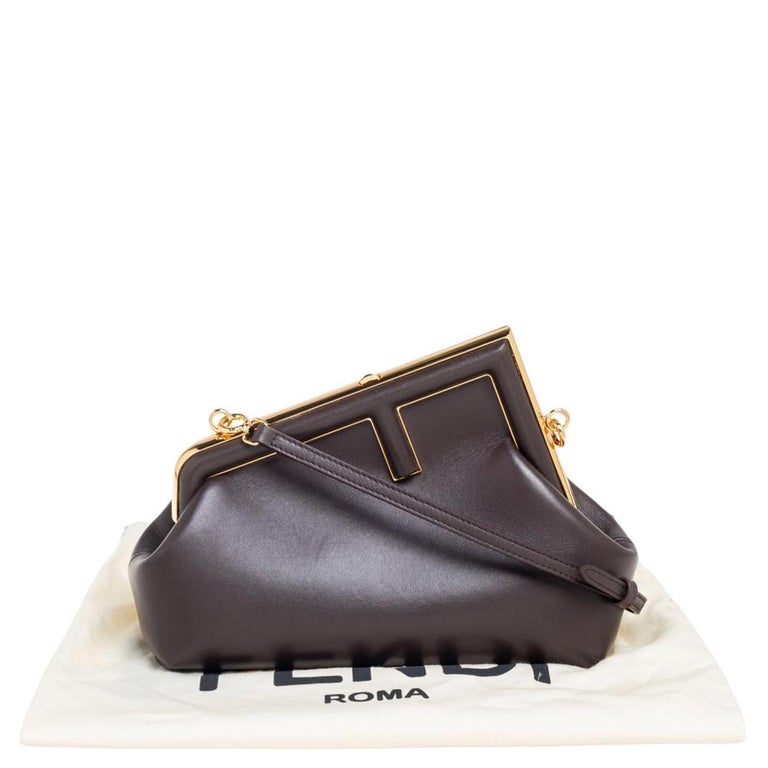Fendi Brown Leather Small First Shoulder Bag at 1stDibs