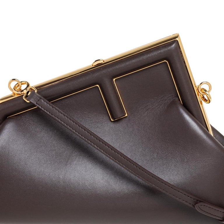 Fendi Brown Leather Small First Shoulder Bag at 1stDibs