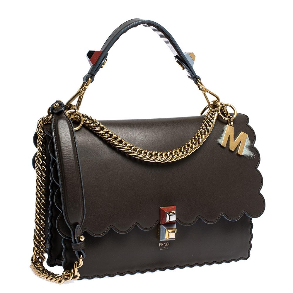 Fendi Brown Leather Small Kan I Shoulder Bag For Sale at 1stDibs ...