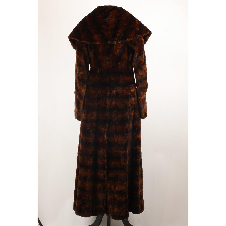 Fendi Brown Mole Fur Double Breasted Long Coat For Sale at 1stDibs ...