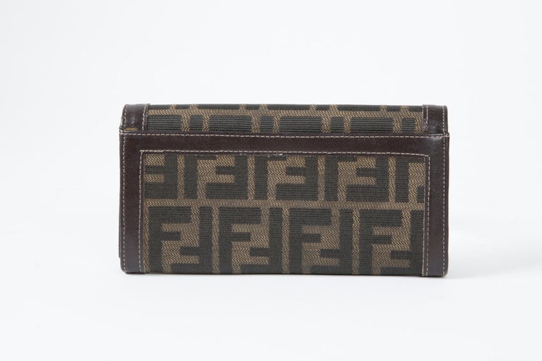 Fendi Brown Monogram Canvas Wallet For Sale at 1stDibs