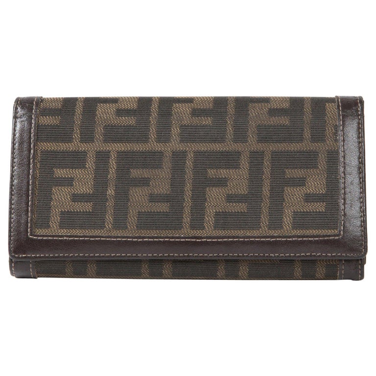 Fendi Brown Monogram Canvas Wallet For Sale at 1stDibs