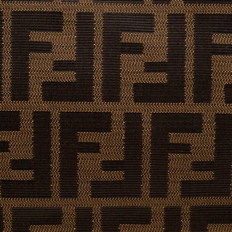 Fendi Brown/Orange Zucca Canvas And Leather Roll Tote For Sale at 1stDibs