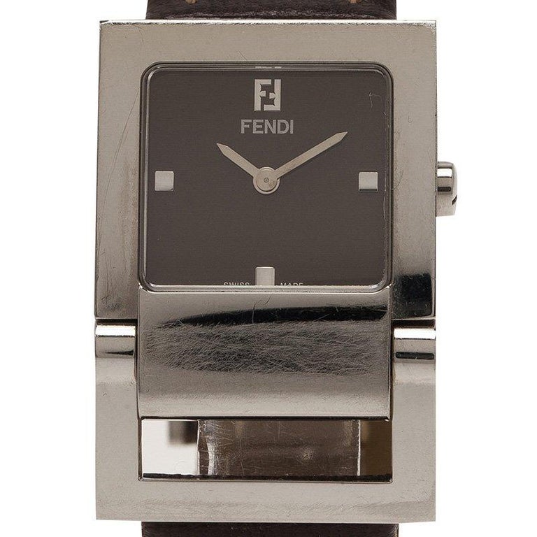 Fendi Brown Stainless Steel Classic Women's Wristwatch 26MM at 1stDibs