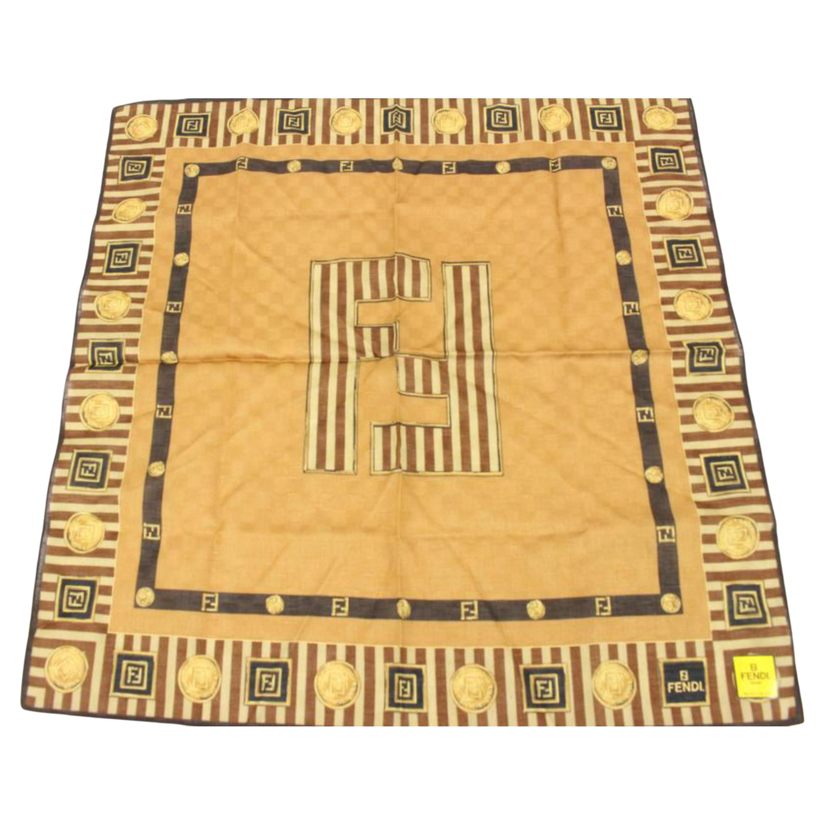 Fendi Silk Scarf With Geometric Pattern For Sale at 1stDibs | silk ...