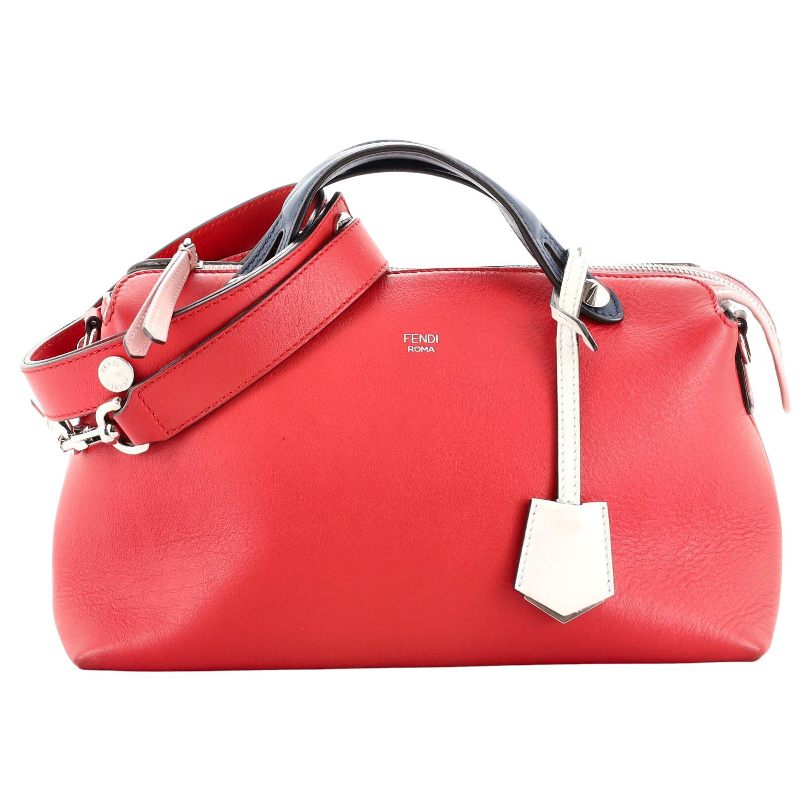 1990s Unusual Red Leather Fendi Handbag with Janus Roman Heads ...