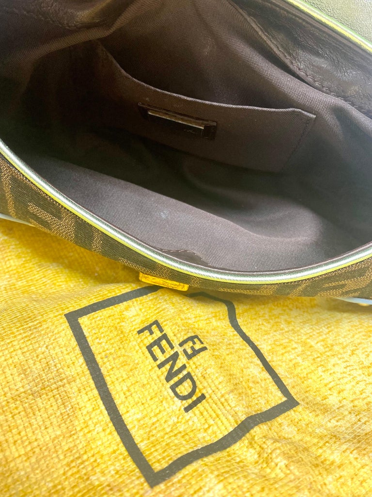 Fendi Canvas and Aqua leather Vanity Mirror Clutch Handbag For Sale at ...