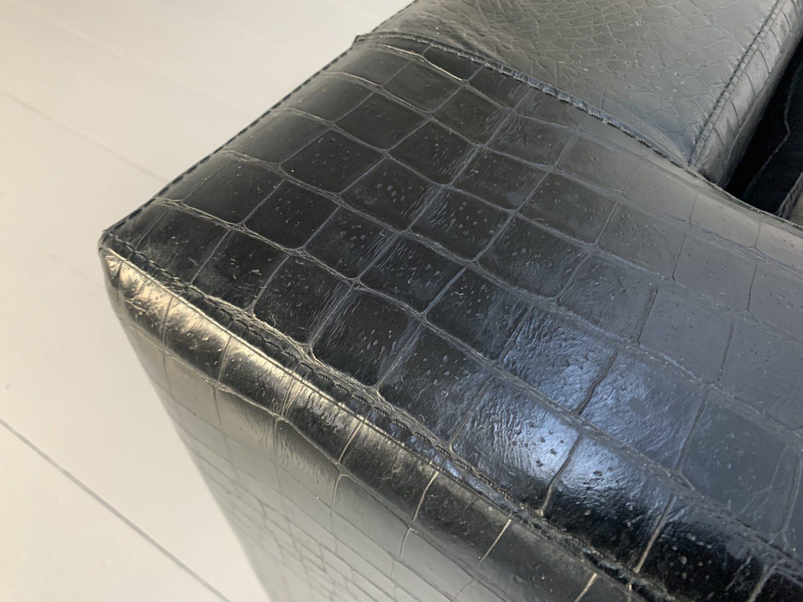 Fendi Casa 4-Seat Sofa – In Crocodile Print Black Leather For Sale at ...