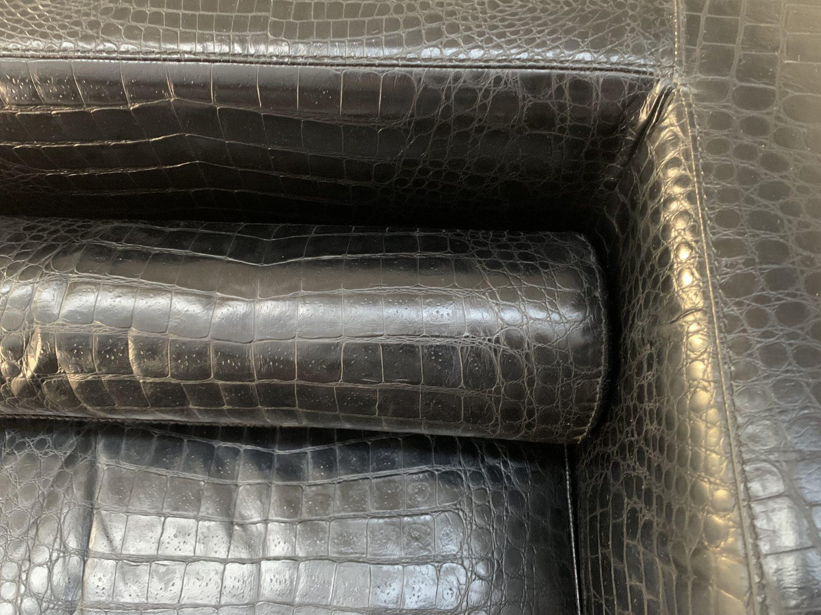 Fendi Casa 4-Seat Sofa – In Crocodile Print Black Leather For Sale at ...