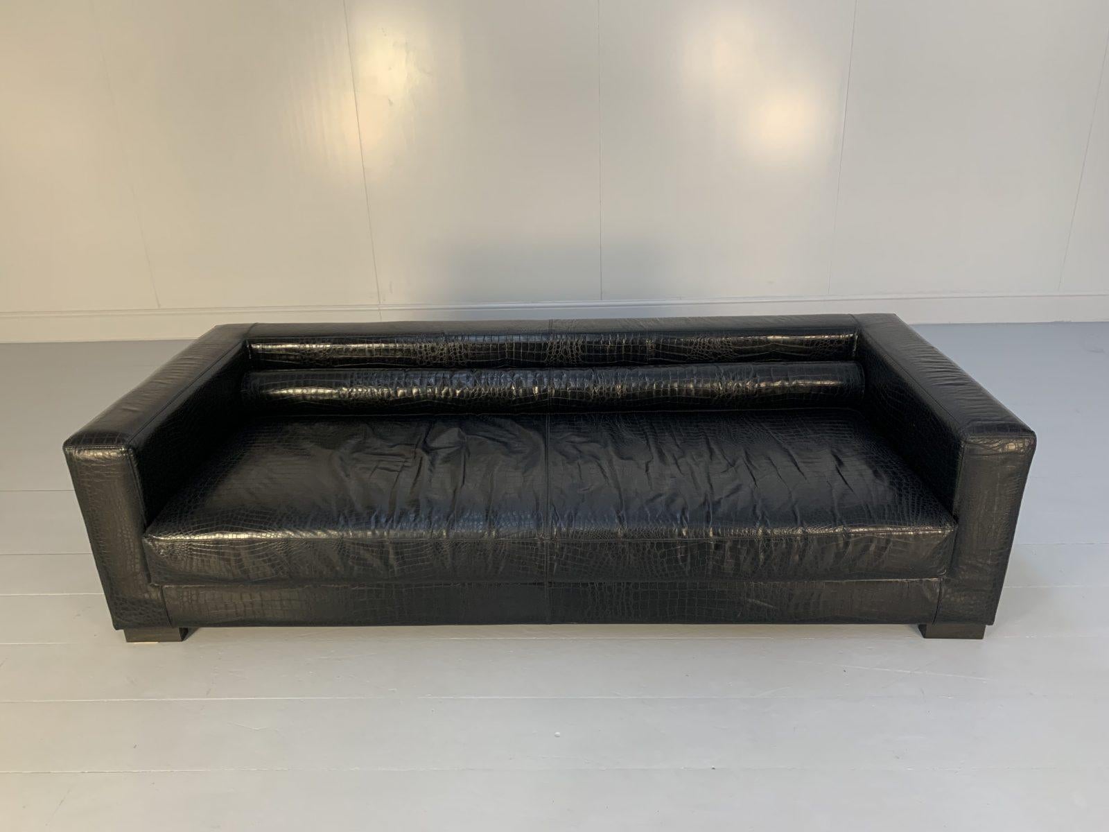 Fendi Casa 4-Seat Sofa – In Crocodile Print Black Leather For Sale at ...