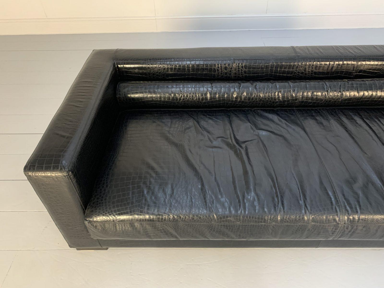 Fendi Casa 4-Seat Sofa – In Crocodile Print Black Leather For Sale at ...