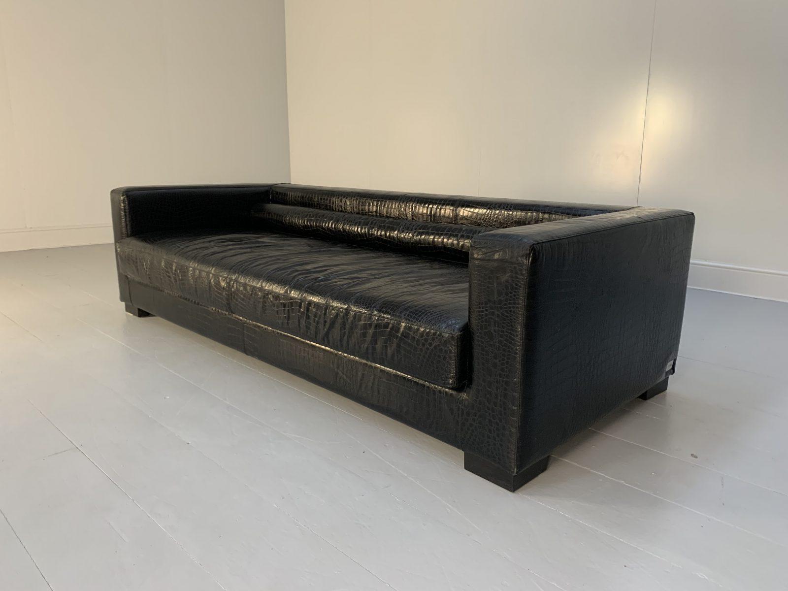 Fendi Casa 4-Seat Sofa – In Crocodile Print Black Leather For Sale at ...