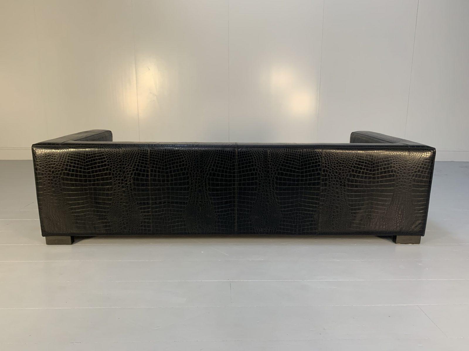 Fendi Casa 4-Seat Sofa – In Crocodile Print Black Leather For Sale at ...