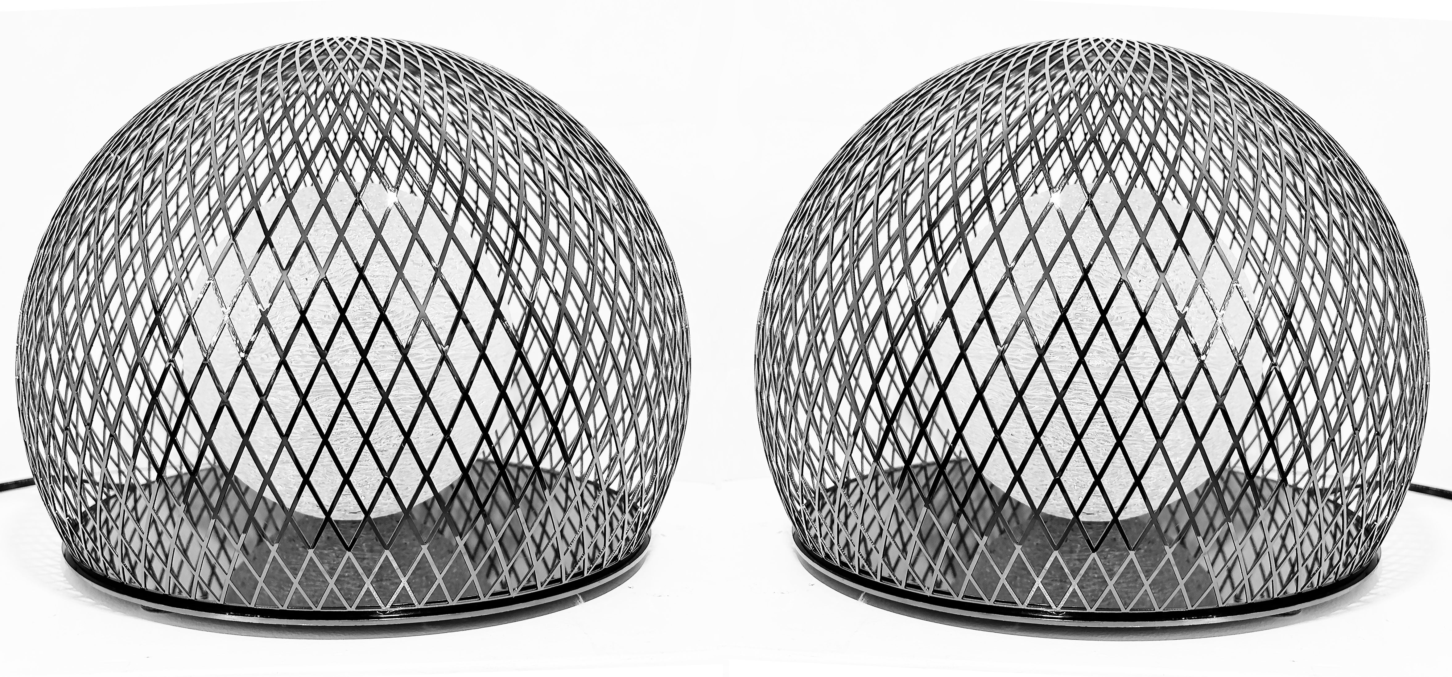 Fendi Casa "Agata" Table Lamps in Murano Glass and Metal, Rewired and ...