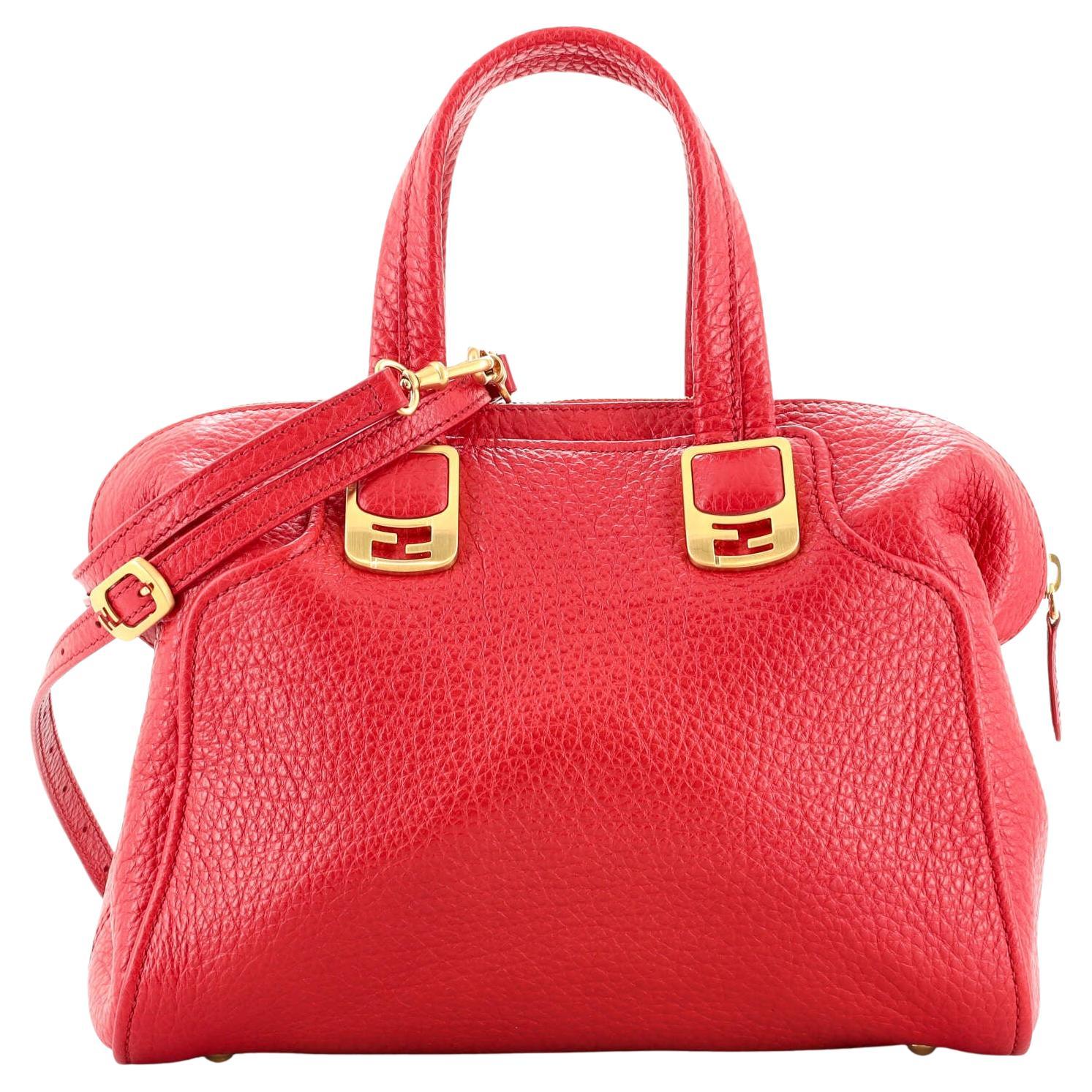 Fendi Ombre Red Leather Large Peekaboo Top Handle Bag For Sale at 1stDibs