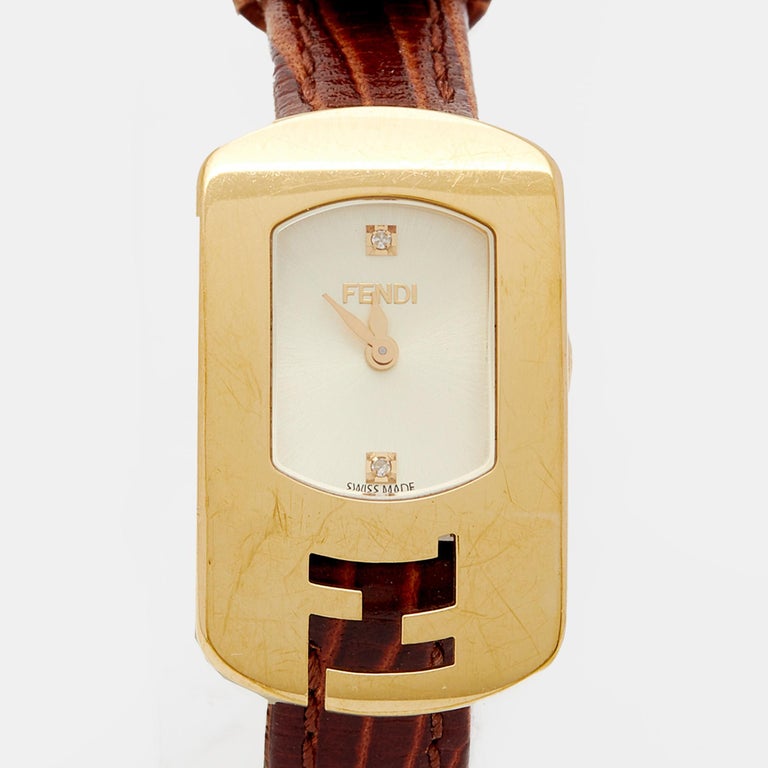 Fendi Champagne Gold Plated Leather Chameleon 30000L Women's ...