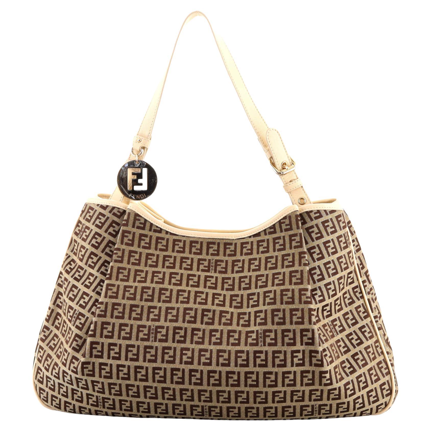 Fendi Gold Metallic Leather Shoulder Tote For Sale at 1stDibs