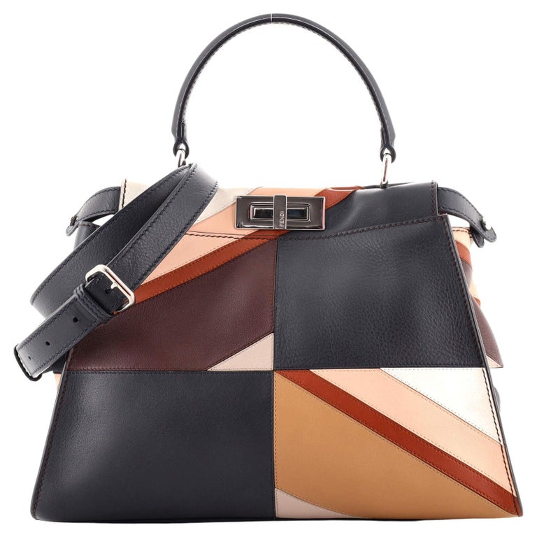 Fendi Color Block Peekaboo Bag Leather Regular For Sale at 1stDibs