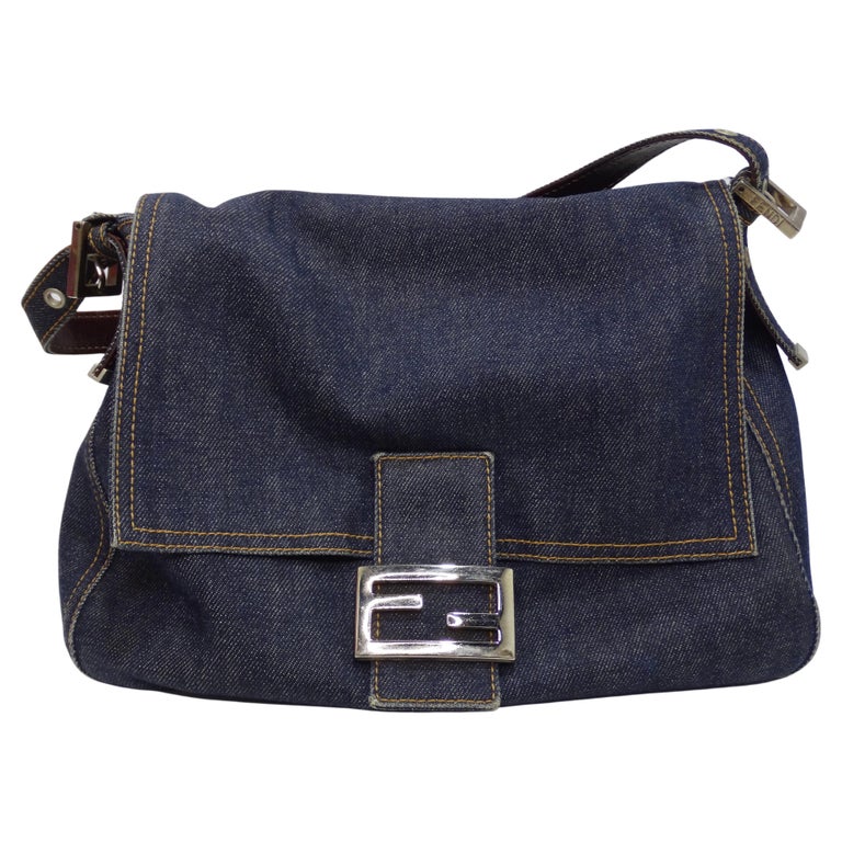 Fendi Denim Mama Baguette Shoulder Bag For Sale at 1stDibs