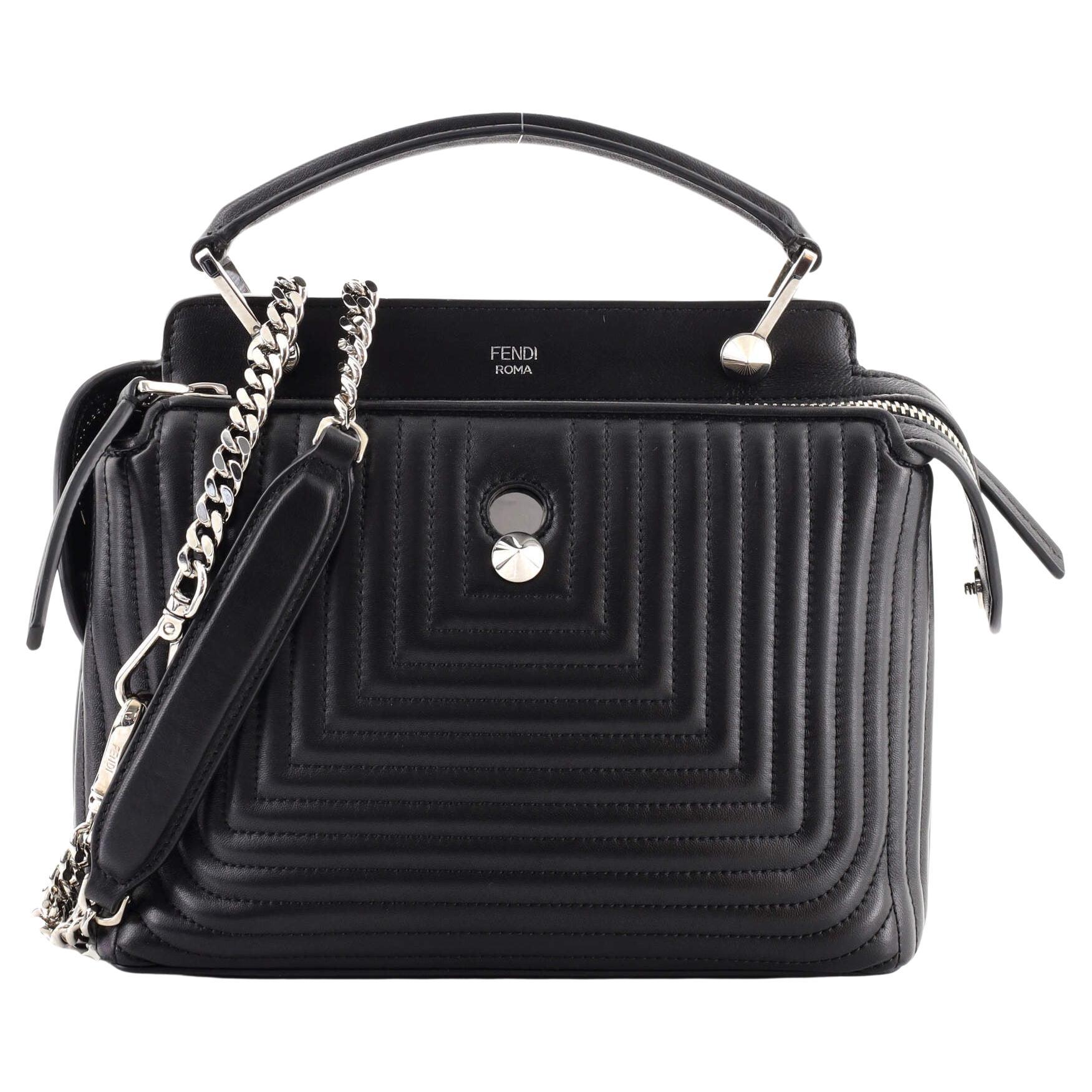 Fendi Sac DotCom Click à poignée supérieure en cuir matelassé petit ...