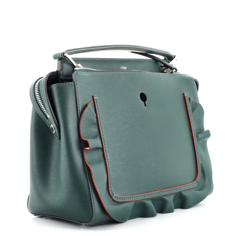 Fendi DotCom Convertible Satchel Ruffled Leather Medium For Sale at 1stDibs