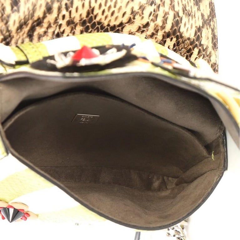 Fendi Double Baguette Flowerland Crossbody Bag Python Micro at 1stDibs