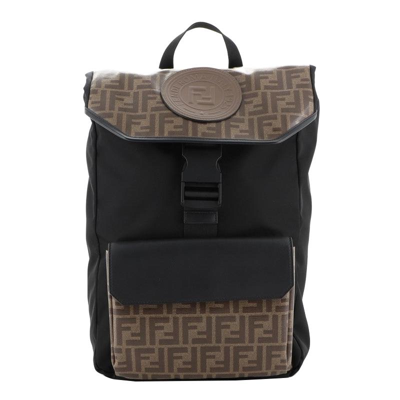 Fendi Monster Backpack Nylon with Leather and Fur Large For Sale at 1stdibs