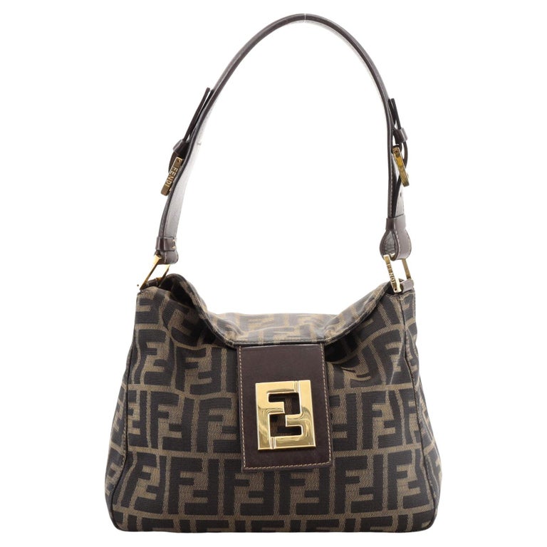 Fendi Double Flap Bag Zucca Canvas Medium For Sale at 1stDibs