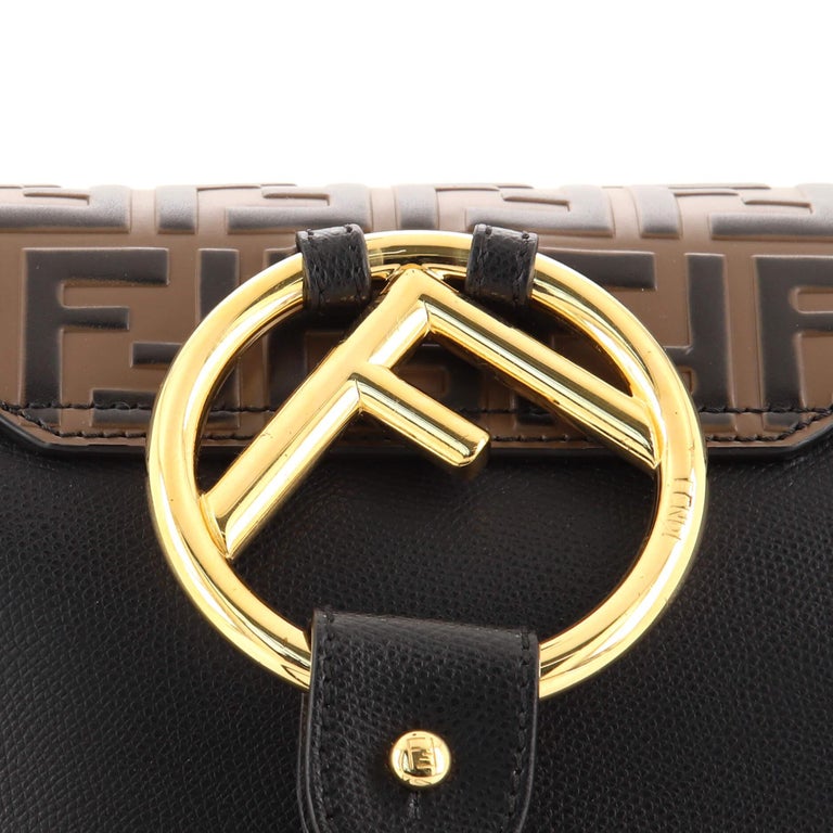 Fendi Drawstring Flap Backpack Leather with Zucca Embossed Detail Small ...