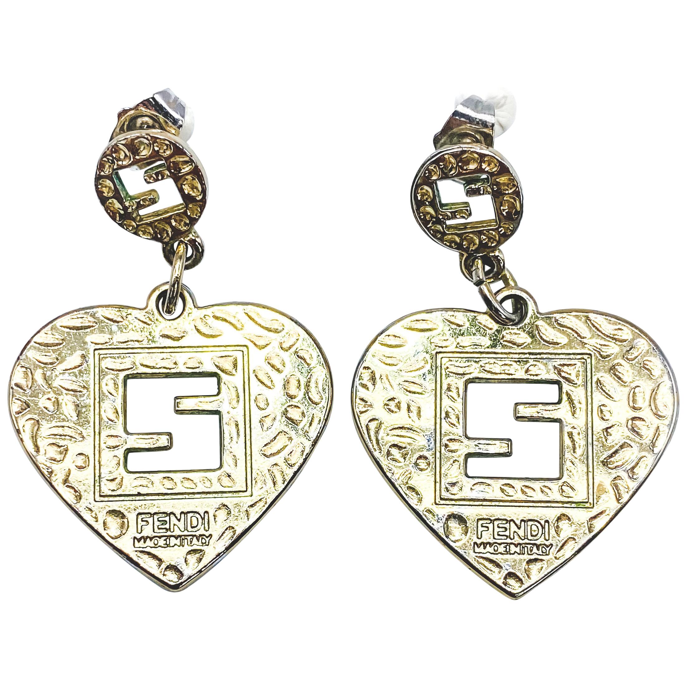 Fendi Logo Earrings - 4 For Sale on 1stDibs