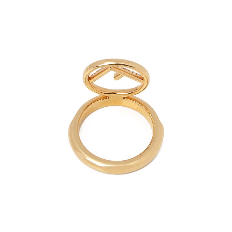 Fendi F Crystal Band Ring For Sale at 1stDibs