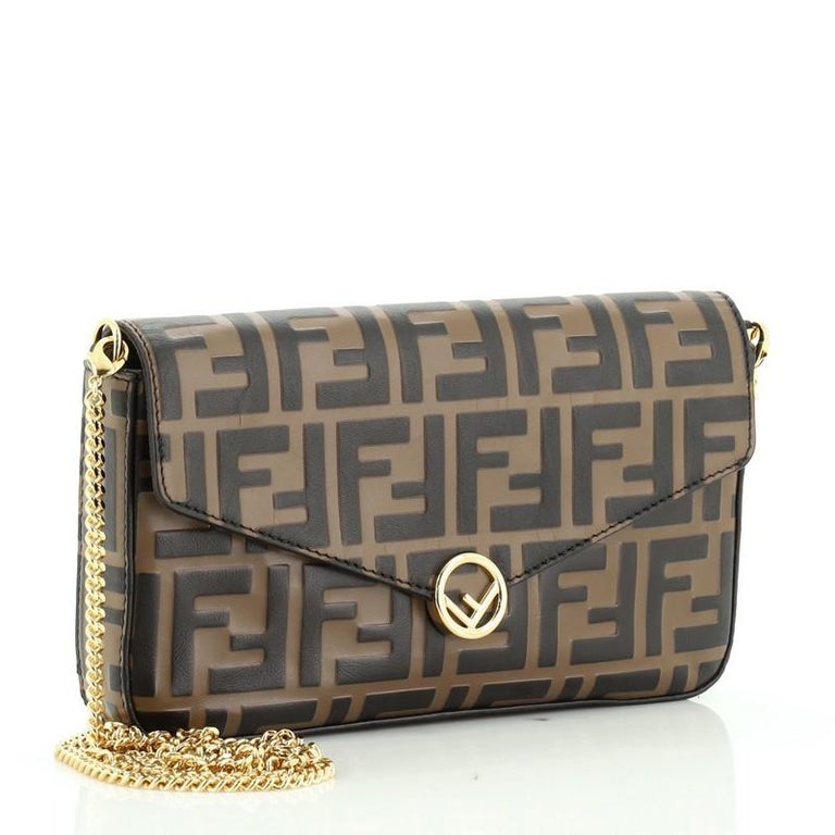 Fendi F Is Fendi Envelope Crossbody Bag Inlaid Zucca Leather at 1stDibs